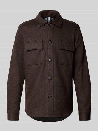 Profuomo Regular Fit Hemdjacke mit Kentkragen und Brusttaschen