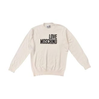 Love Moschino Pull &agrave; col rond - Femme - Pulls - Blanc - Taille: 38 FR