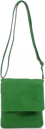 Generic Vera Pelle Sac à bandoulière en cuir véritable pour femme, Vert, Medium Clutch