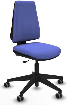 Piqueras y Crespo Elche Gepolsterter B&uuml;rostuhl ohne Armlehnen, ausgestattet mit Permanentkontakt und Schneideschaum, 65 mm Rollen, Parkett, Hellblau