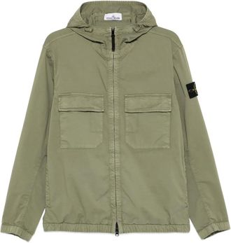 Stone Island hooded patch-pocket jacket - Gr&uuml;n