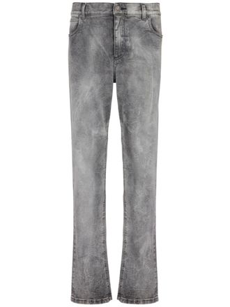 Balmain Halbhohe Straight-Leg-Jeans - Grau