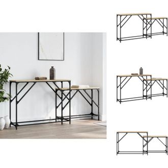vidaXL Vidaxl - Konsolentische 2 Stk. Sonoma-Eiche Holzwerkstoff - Konsole - Couchtisch - Wohnzimmerstil - Industrielook - Sideboard