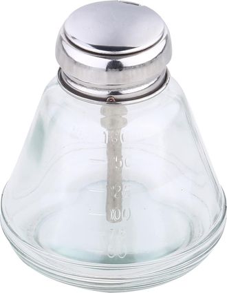 TOPBATHY 180ML Pumpflasche Leer Pumpspender Glas Dispenser Tupferbefeuchter Flasche Push Down Spender Reiseflasche Lotionspender Seifenspender für Cleaner Nage