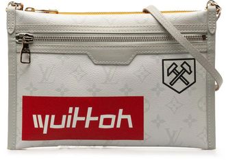 Louis Vuitton Hobo Bags - Monogram Antartica Double Flat Messenger - Gr. unisize - in Grau - f&uuml;r Damen