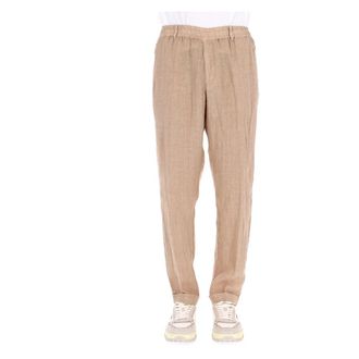 Myths Beige Leinenhose Leicht Bequem Stilvoll - - Trousers - Herren - Beige - 2XL