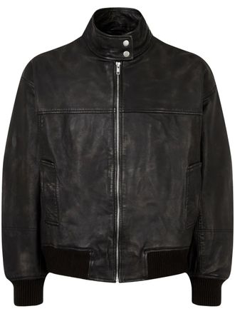 TOMBOY veste de moto en cuir - Noir