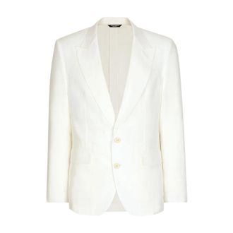 Dolce & Gabbana Einreihige Leinenjacke - - Suits - Herren - Wei&szlig; - L