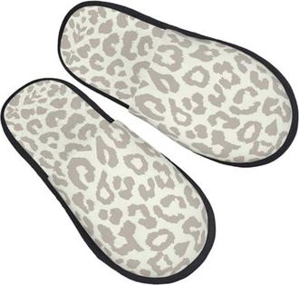Generic L&eacute;opard &Agrave; Motifs Bruns Unisexe Chaussons Peluche Pantoufles Confortable Chaussures De Maison Pour Ext&eacute;rieur Int&eacute;rieur Hiver M