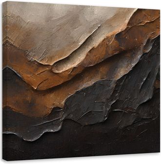 Feeby Wandbild - Wohnzimmer Modern Deko - Abstrakt Textur wie gemalt 3D - 80x80 1tlg - Bilder Leinwand - Bild auf Leinwand Schlafzimmer - Leinwandbilder für