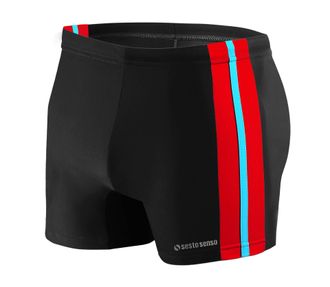 Sesto Senso Badehose Herren Eng Wettkampf Wasserdicht Schwimmhose M bis 4XL Enganliegende Bademode BD 382 4XL Schwarz