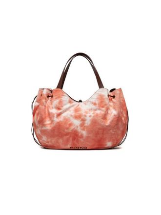 Pinko Womens Tote Bag Orange Cotton - Tote-Bags