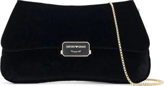 Emporio Armani Femme, Sacs, Noir, Taille: ONE Size Velvet Clutch