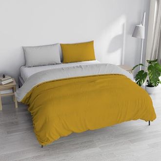 Italian Bed Linen Bettbezug Natural Color Doubleface, Leinen, Weiss/Weiss, Doppelte