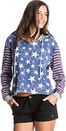 Roxy Womens Twinfinning A Hooded Pullover Fleece Sweatshirt, Marshmallow The The Stars, S