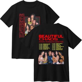 Generic Katseye 2025 The Beautiful Chaos Tour T-shirt unisexe &agrave; manches courtes en coton - T-shirt de soutien des fans EYEKONS pour hommes et femmes, v&ecirc;tement