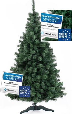 Decoking K&uuml;nstlicher Weihnachtsbaum 220 cm dunkelgr&uuml;n - Tannenbaum k&uuml;nstlich mit stabilem, bodenschonendem St&auml;nder, einfach aufzubauen - Christbaum Tanne unech