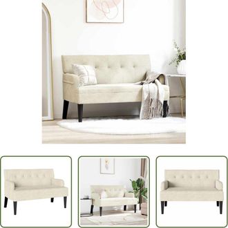vidaXL Samtbank - Chesterfield Bank Creme 112 x 65,5 x 75 cm Samt