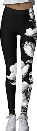 Generic Legging de sport 2026 pour femme - Style d&eacute;contract&eacute; - Taille haute - Pantalon de yoga imprim&eacute;, Noir, XL