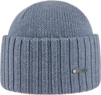 Stetson Beanie Merino Wool jeansblau Gr&ouml;&szlig;e One Size