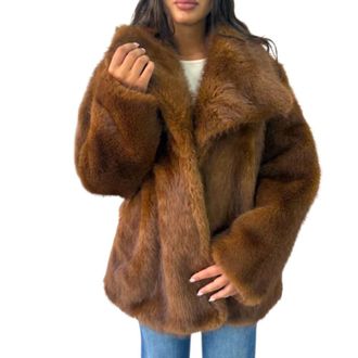 John Richmond Furcoat Pery - - Jackets - Damen - Braun - S
