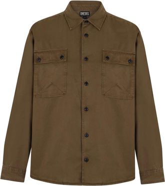 Diesel Homme, Chemises, Beige, Taille: 2XL Cotton Shirt