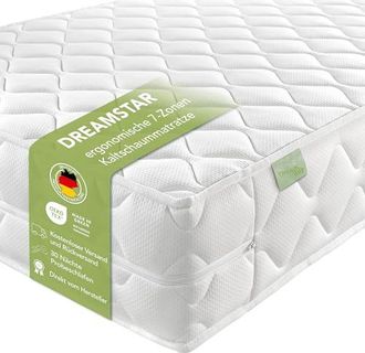 Dreamstar Ergo Flex XXL Duo Matelas ergonomique en mousse froide 7 zones I 22 cm de haut I Certifi&eacute; Oeko-Tex I Degr&eacute; de duret&eacute; 2 et 3 I 80 x 200 cm