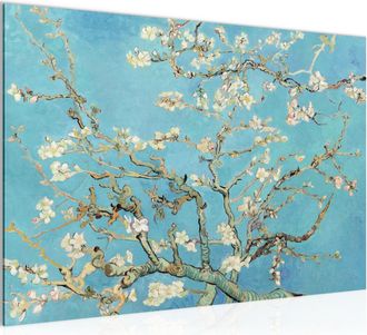 Runa Art Bild Japanische Kirschblüte Modern Wandbilder Wohnzimmer Schlafzimmer 1 Teilig - Made In Germany - Sakura Blau Flur 046015a