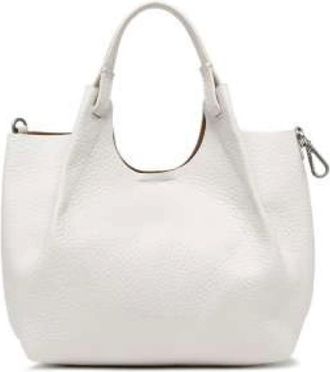 Gianni Chiarini Femme, Sacs, Blanc, Taille: ONE Size Sac cabas moyen en cuir grain&eacute;
