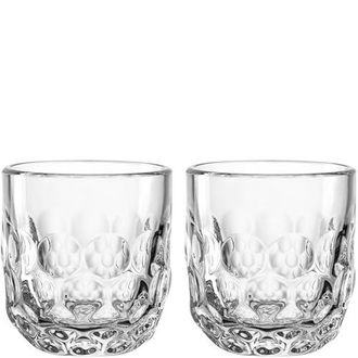 Leonardo HOME Gocce Lot de 2 verres &agrave; expresso 60 ml 6 tasses &agrave; expresso pour porte-filtre Passe au lave-vaisselle Structure en goutte Transparent Design clair