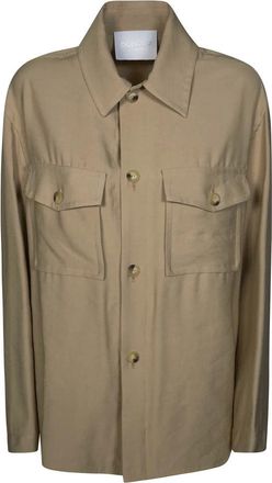 Dondup Femme, Blouses et Chemises, Beige, Taille: 40 FR Chemise coupe classique en gabardine de viscose