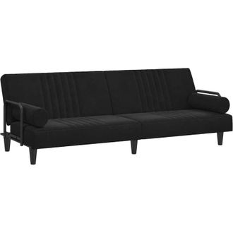 vidaXL Schlafsofa mit Armlehnen Schwarz Samt vidaXL