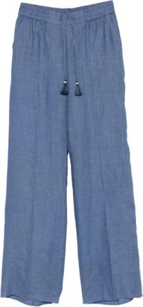 Marina Rinaldi Femme, Pantalons, Bleu, Taille: 46 FR Wide Pantalons