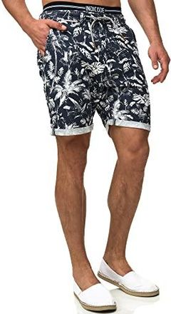Indicode Hommes Brayan Chino Shorts | Pantalon Court Chino à 4 Poches Navy M