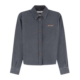 Miu Miu Chambray Hemd - - Blouses & Shirts - Damen - Schwarzk - M