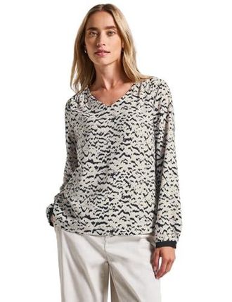 Street One 3411983 Chemisier &agrave; col en V avec Bande adh&eacute;sive, Beige Matin, 42 Femmes