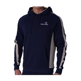 Sergio Tacchini Homme, Sweatshirts et sweats à capuche, Bleu, Taille: S Sweat à Capuche Bleu - Bande Latérale