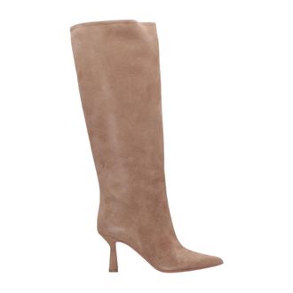 Aldo Castagna Beige Wildleder Spitz Zehen Knie Stiefel - - Shoes - Damen - Beige - 39 EU
