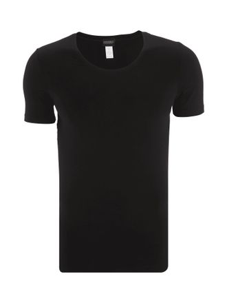 Hanro T-Shirt mit geripptem Rundhalsausschnitt