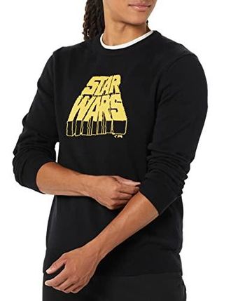Amazon Essentials Disney | Marvel | Star Wars Pulls à col rond Homme, Logo Star Wars, S