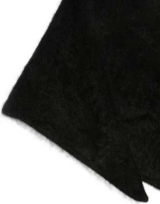 Soft Goat Brushed Knit Scarf - Black
