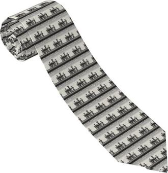 Generic Cravate Homme Estampe Vintage De Train &Agrave; Vapeur Classique Necktie Fine Cravate Pour Affaires Mariage Remise De Dipl&ocirc;me