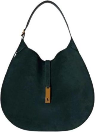 Polo Ralph Lauren Sac &agrave; bandouli&egrave;re Polo ID en daim - Femme - Sacs - Bleu - Taille: ONE Size