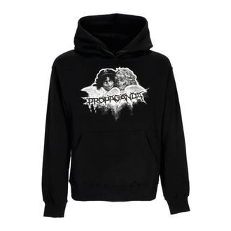 PROPAGANDA Schwarzer Hoodie mit K&auml;ngurutasche - - Sweatshirts & Hoodies - Herren - Schwarzk - XS