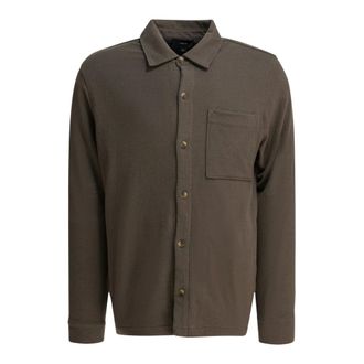 Vince Homme, Chemises, Brun, Taille: L Veste Chemise en Coton Su&eacute;d&eacute; &Eacute;pais
