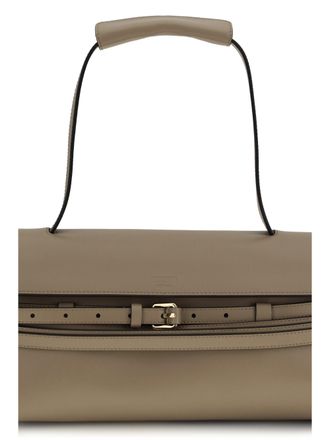 Moschino Womens Shoulder Bag Tie Me Beige Calf Leather Handbags Hand
