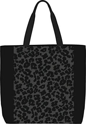 Generic Sac De Courses Imprim&eacute; L&eacute;opard Noir Femmes Sac &Agrave; Bandouli&egrave;re R&eacute;utilisable De Grande Capacit&eacute; Sacs &Agrave; Main, Pour &Eacute;cole, Filles, Shopping, Tous Les Jours