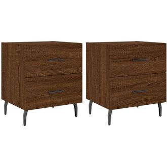 vidaXL Tables de chevet 2 pcs chêne marron 40x35x47,5 cm Vidaxl