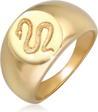 Elli Siegelring aus vergoldetem 925er Sterlingsilber-Goldfarben