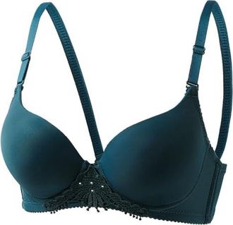 Generic Bustier Dentelle Moyenne et Haute - Sans Armature, Coton B&eacute;b&eacute; Mince, Sous-v&ecirc;tements Confortable et Respirant Bustier Femme Rembourr&eacute;, Vert noir, 44